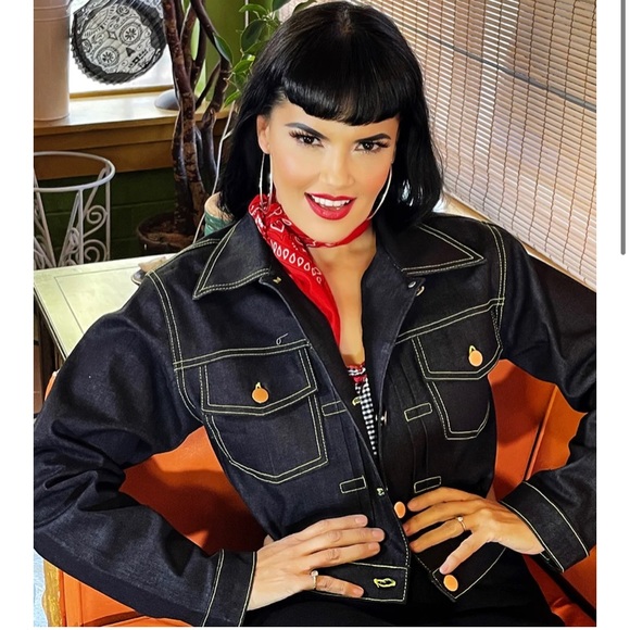 Bernie Dexter | Jackets & Coats | Bettie Page Front Pleat Denim ...